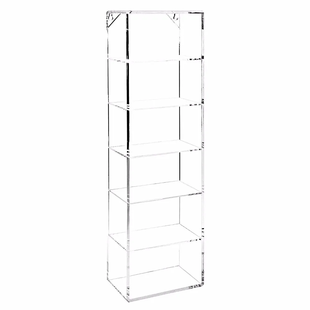 Modern Clear Acrylic Wall Mounted Storage Organizer Rack / 6 Shelf ...