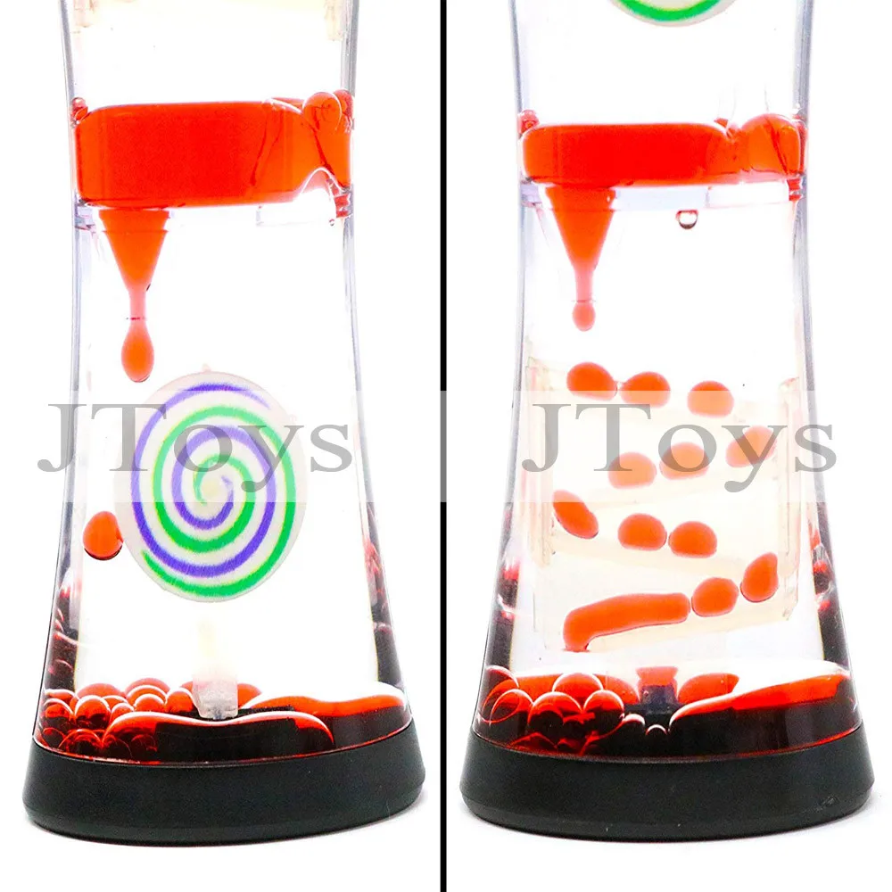 Acrylic Sensory Bubble Liquid Motion Timer Spiral Hourglass Hypnotic ...