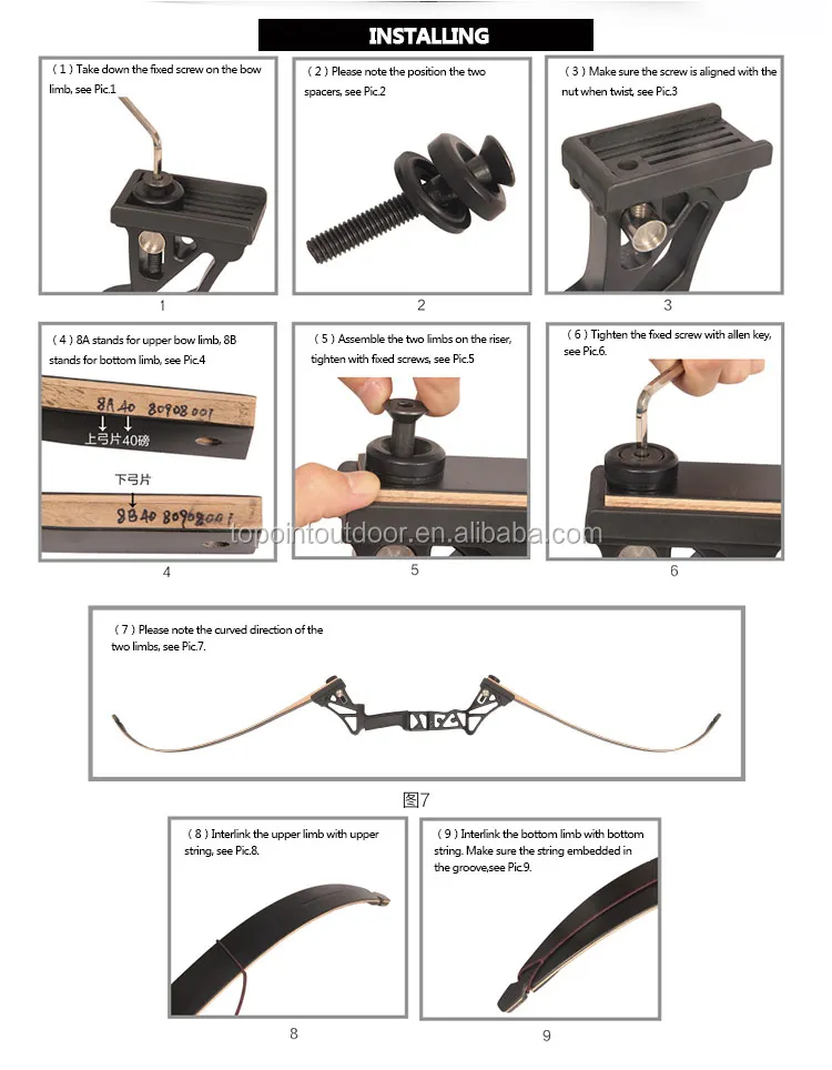 Topoint Archery Takedown Recurve Bow R2 for Target Shooting