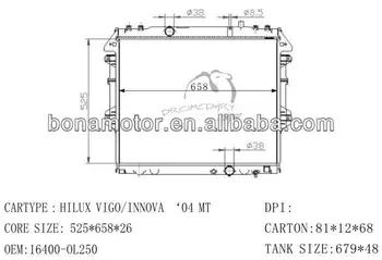For Toyota Radiator 16400-0l250,16400-0c180 - Buy Radiator Pa66-gf30 ...