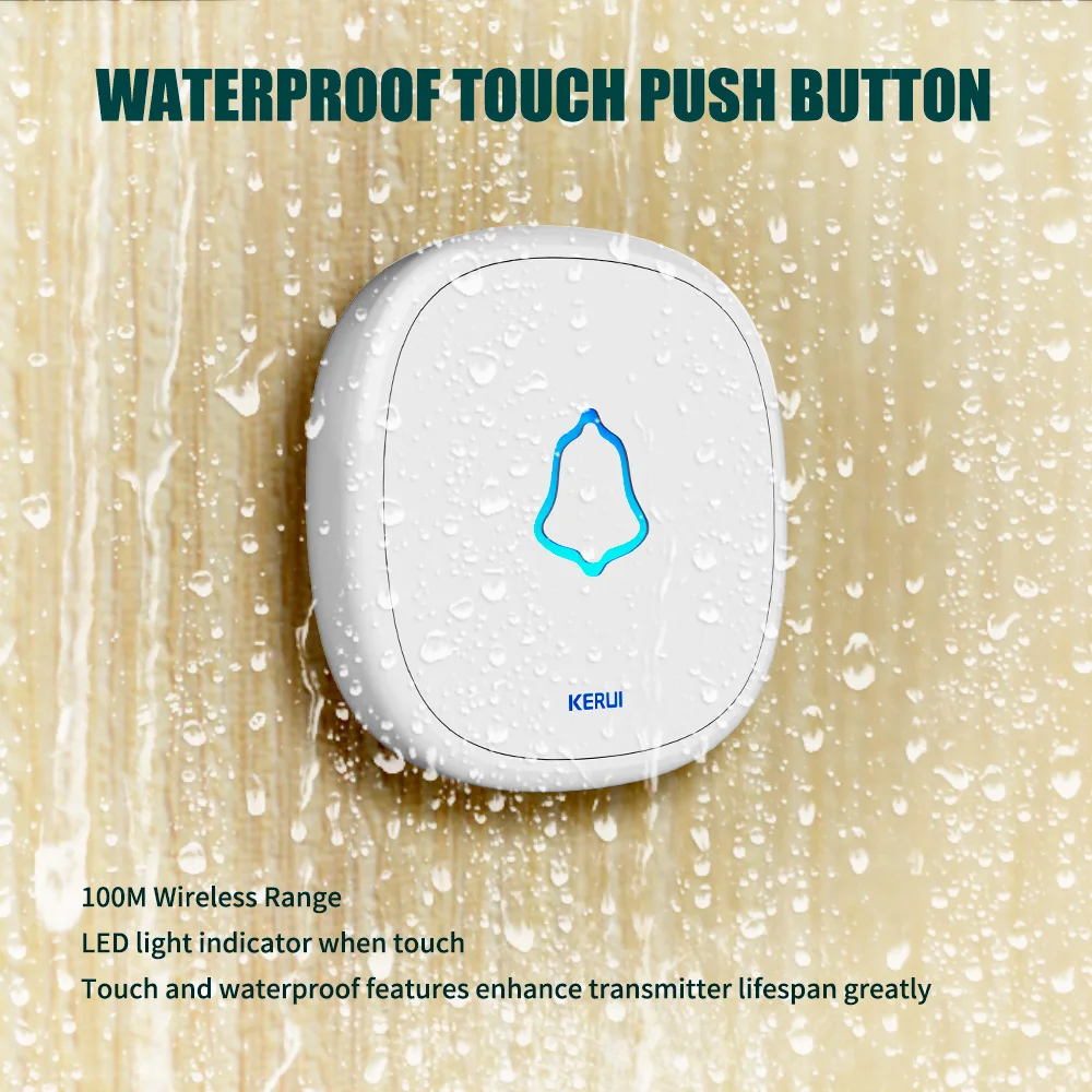 2018 New Waterproof Touch Doorbell Button Wireless Sos Emergency Button ...