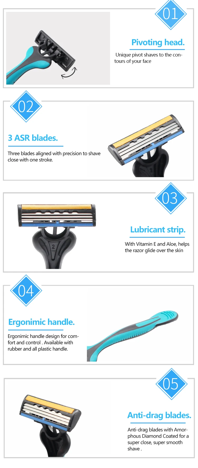 China Best Seller Mens Shaving Razor Shave 3blade Razor Best Shaver For ...