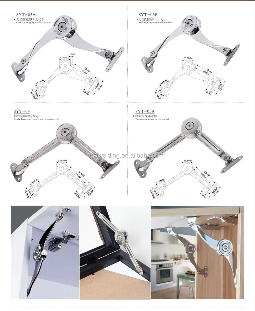 Lid Support Hinges Flap Door Stay Hydraulic Stays For Kitchen Cupboard ...