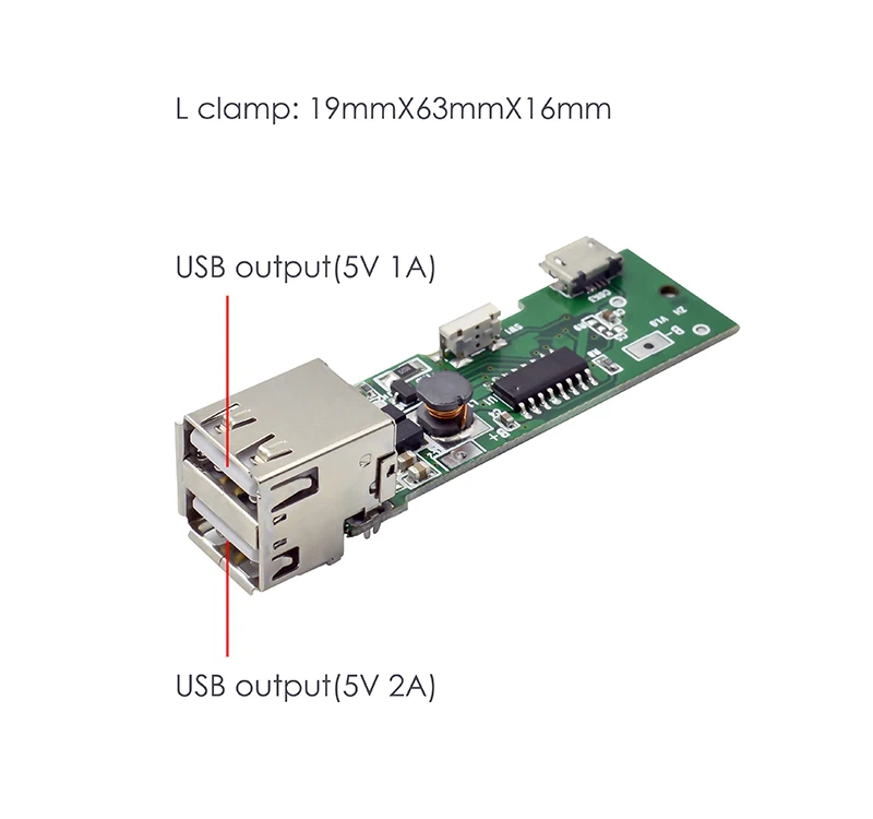 Dual Usb 5v 1a/2a Mobile Power Bank Charger Board Module Dc Dc 3.7v To ...