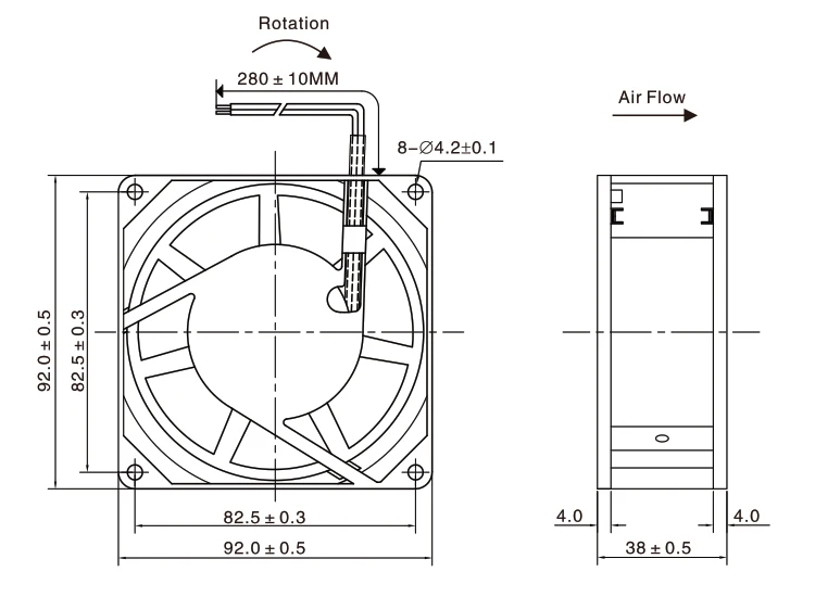 110v 220v 380v AC Small Heat Resistant Fan - 9238 Hammerladen