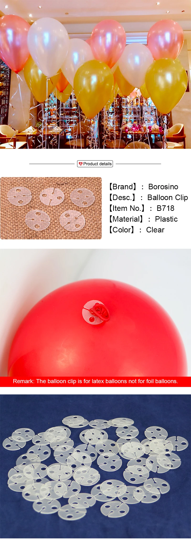 B718 Borosino Balloon Clip Ties - Easy Sealing Solutions