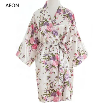 Factory Wholesale Retail Cheap Polyester Floral Satin Bridal Silk Robe ...