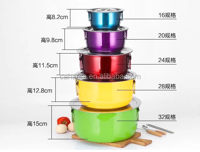 5pcs Stainless Steel Stockpot Cookware Set for Restaurants