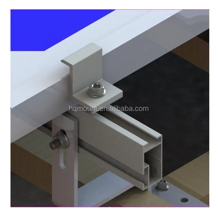 Aluminium 35mm-50mm Pv Solar Module Middle Inter Clamp And End Clamp ...