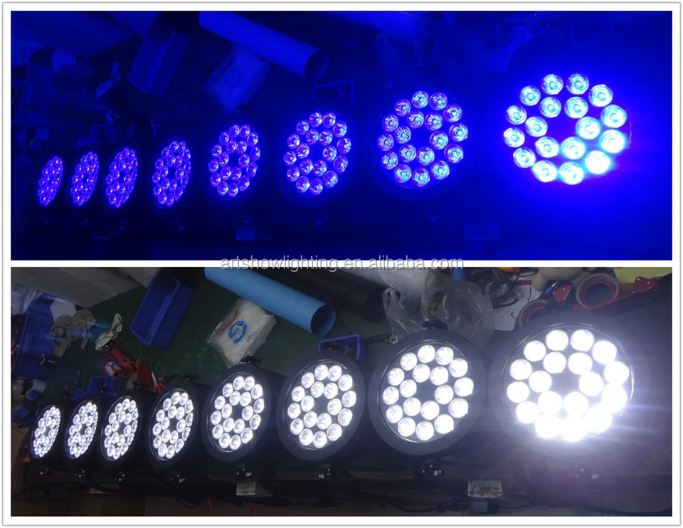 High Brightness Color Changing Led Uplight 18pcs 18w 6in1 Led Par ...