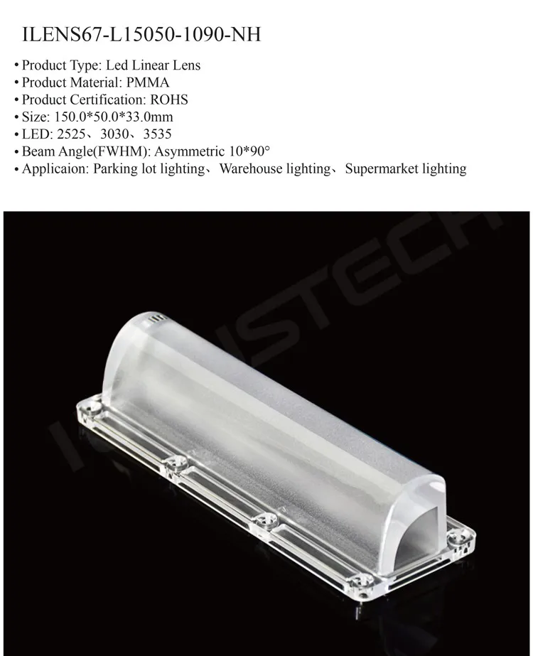 Ilenstech 10x90 Degree 150mm Led Linear Lens 3535 - Buy 150mm Linear ...