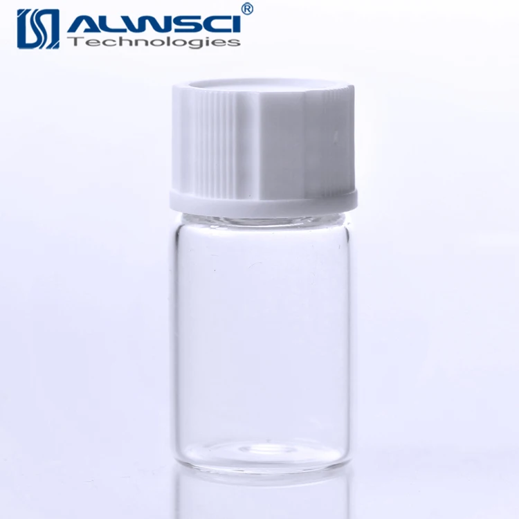 7ML Clear Chemical Glass Storage Bottle with White Cap