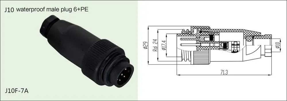 Rd24 Plastic Male Plug 3+pe 4pin Waterproof Rd24 Connector - Buy Eco ...