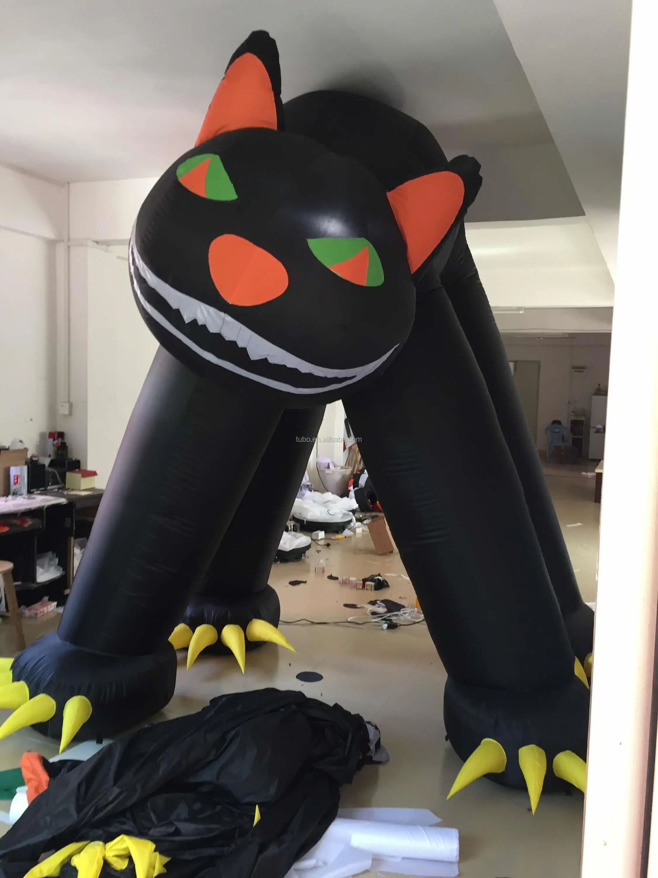 Giant 5mh Inflatable Led Light Decorating Halloween Black Cat For ...