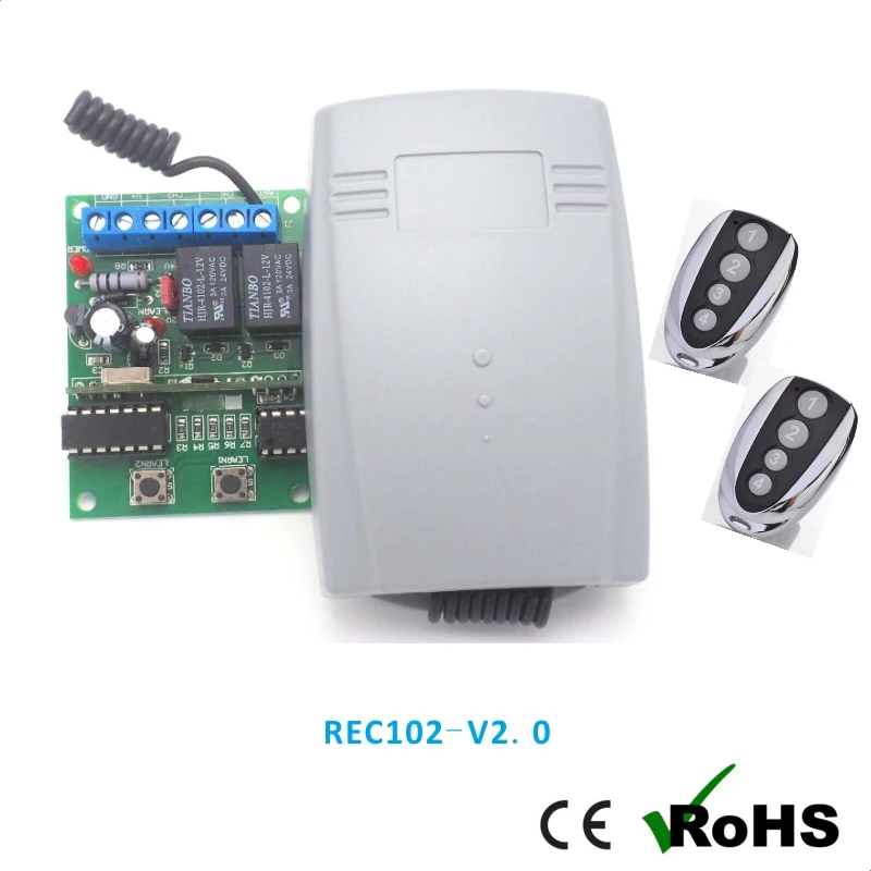 2 CH Wireless Remote Control Switch - 1 Receiver 1 Transmitter Tubular ...