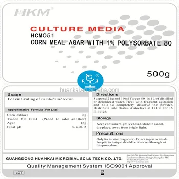 Corn Meal Agar With 1% Polysorbate 80 For Chlamydospore Production By ...