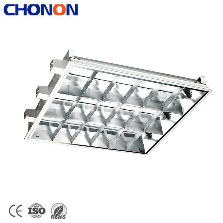 Modern Office Recessed LED Grille Light with Louver Aluminum Reflector