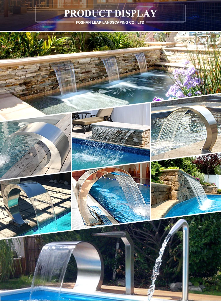 Stainless Steel Artificial Indoor Waterfall For Outdoor Swimming Pool ...