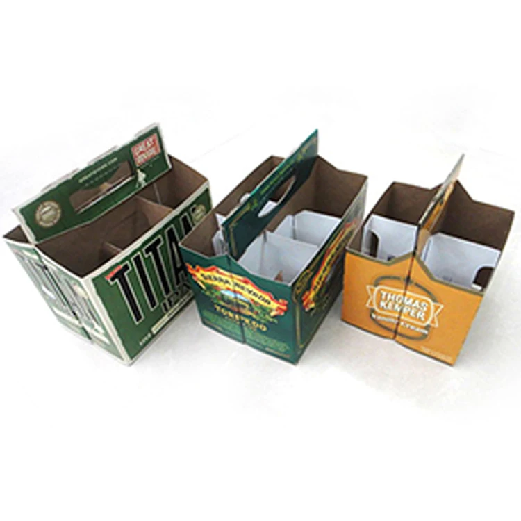 Factory Made Custom Cardboard 6 Pack Beer Bottle Carrier With Handle ...