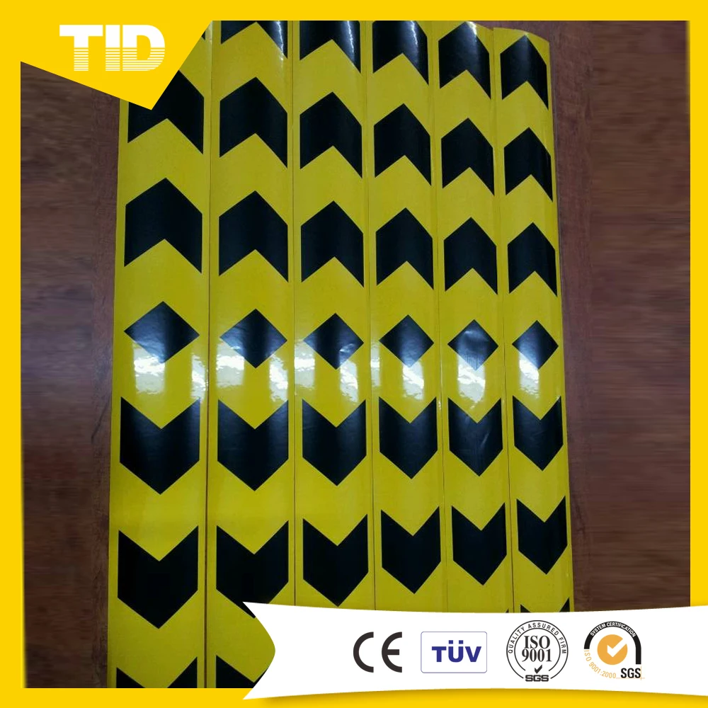 Black And Yellow Direction Arrow Logo Reflective Sticker Tape - Buy ...
