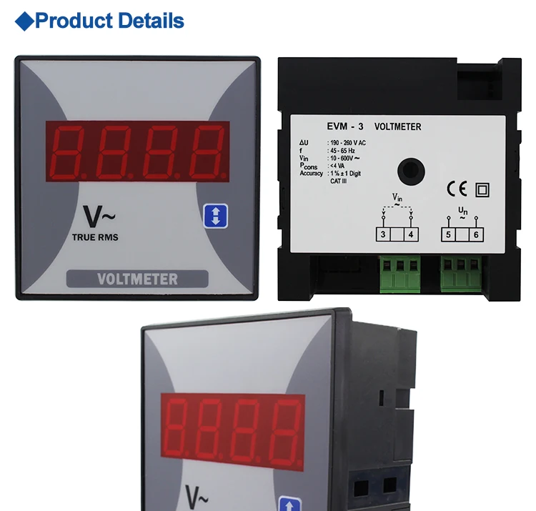 Hot Sale Single Phase Digital Voltmeter Volt Measure Voltage Meter Evm ...