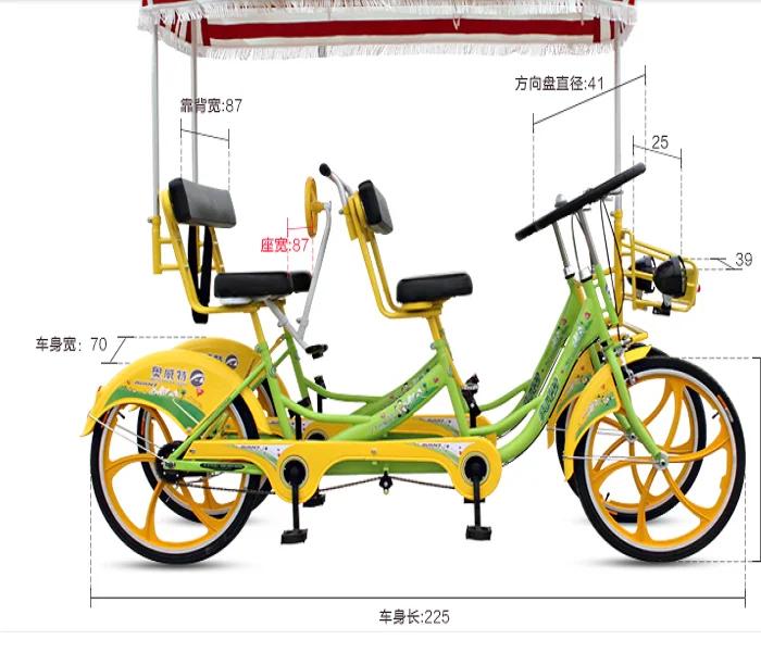 Best Selling 4 Person Surrey Bike Tandem Bicycle With High Quality ...