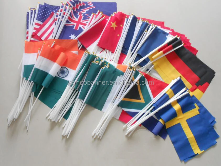 Fast Delivery Hand Waving Stick Handheld Flag Custom Size Hand Held ...