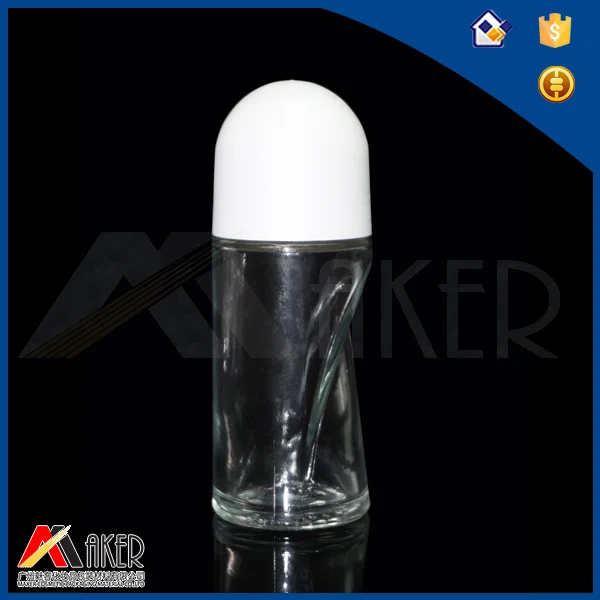50ml Glass Roll On Deodorant Bottle With Plastic Roller Ball Perfume ...