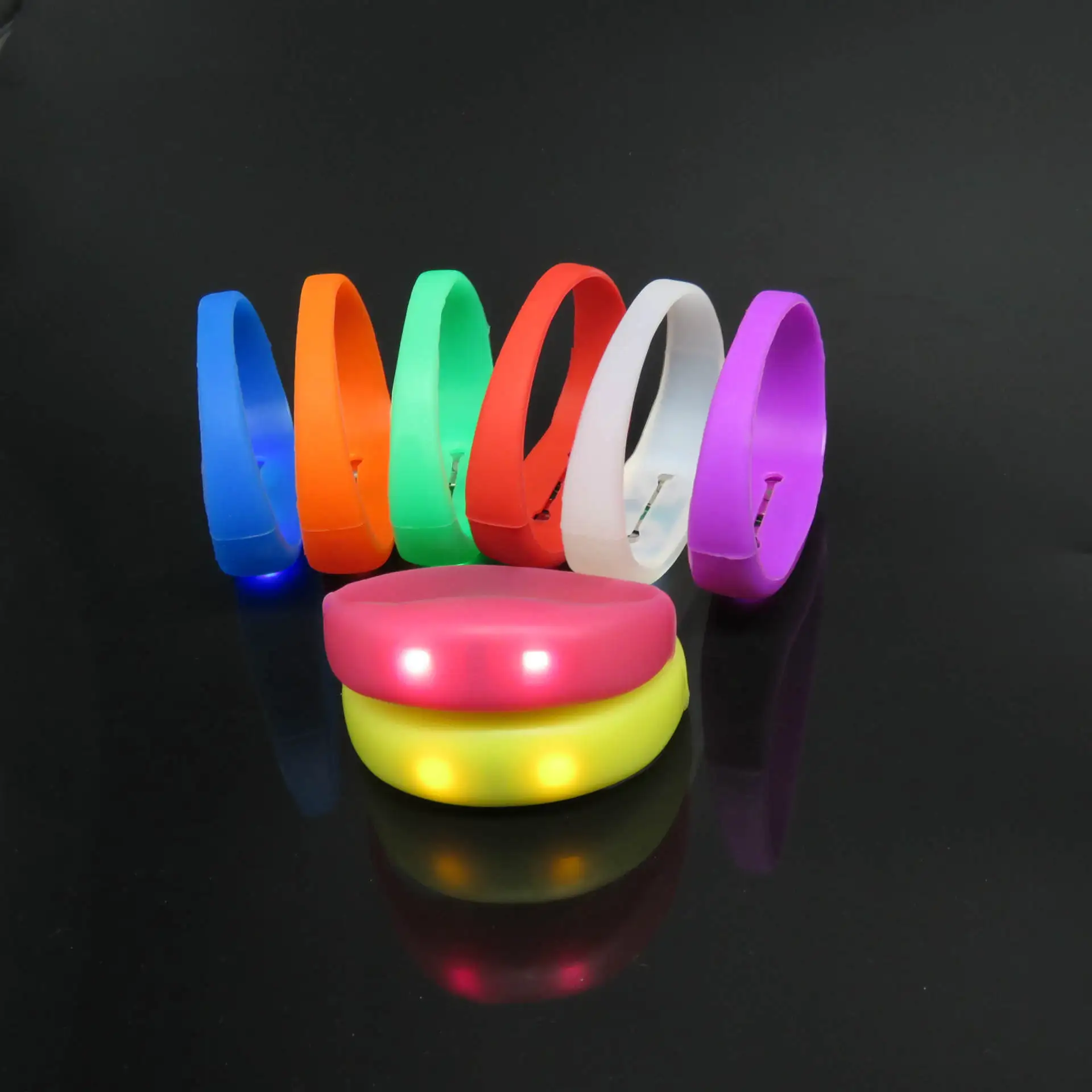 Motion Sensor Sound Activated Light-up Wristband - LED Silicone Bracelet