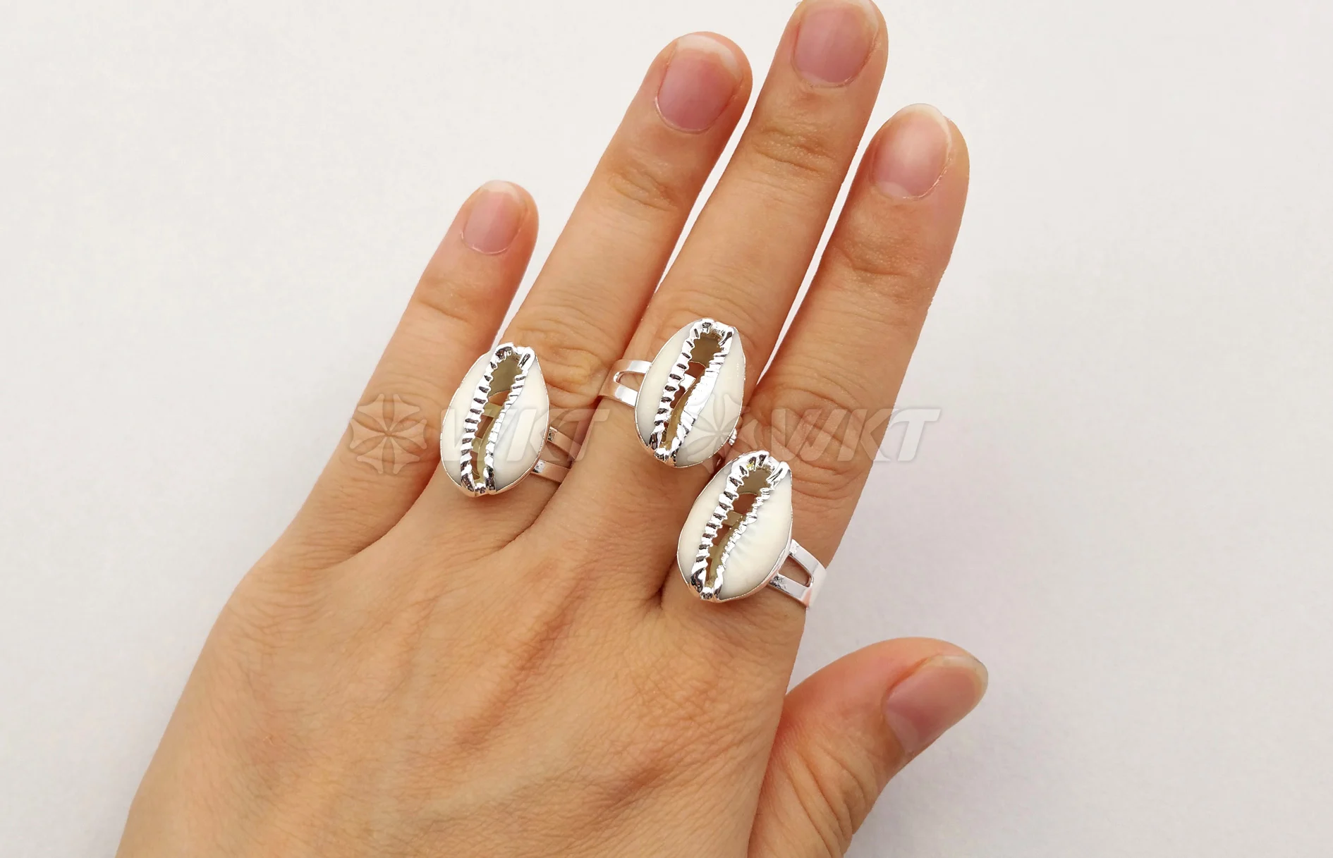 Wt-r249 New!!! Handmade Cowries Shell Ring With 24k Real Gold Plated ...