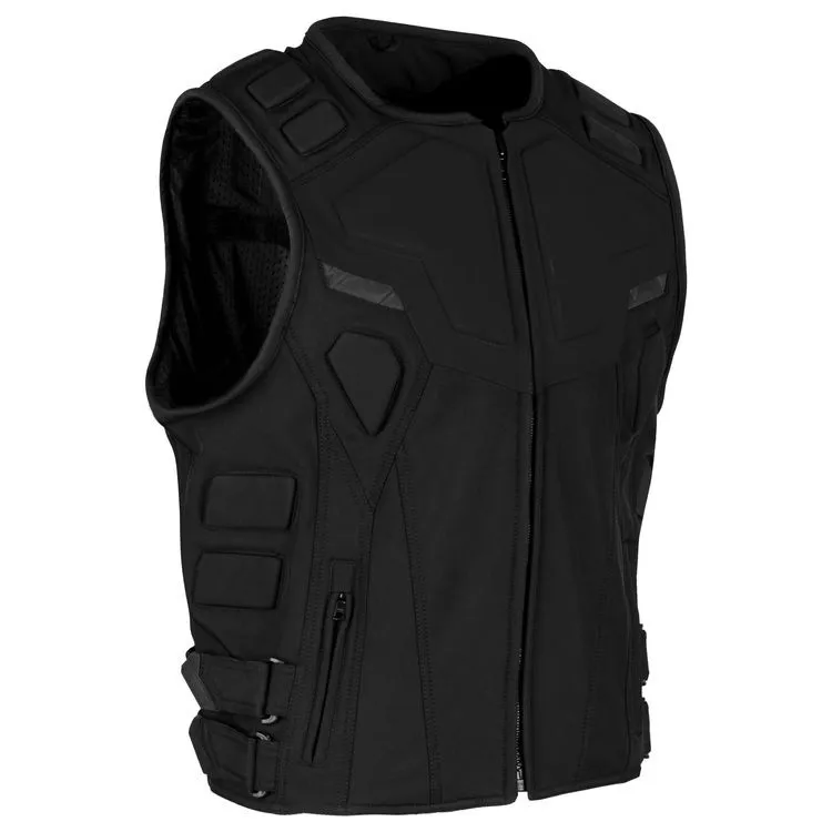 Custom Men's Black Armored Motorcycle Vest - BOWINS Sportswear