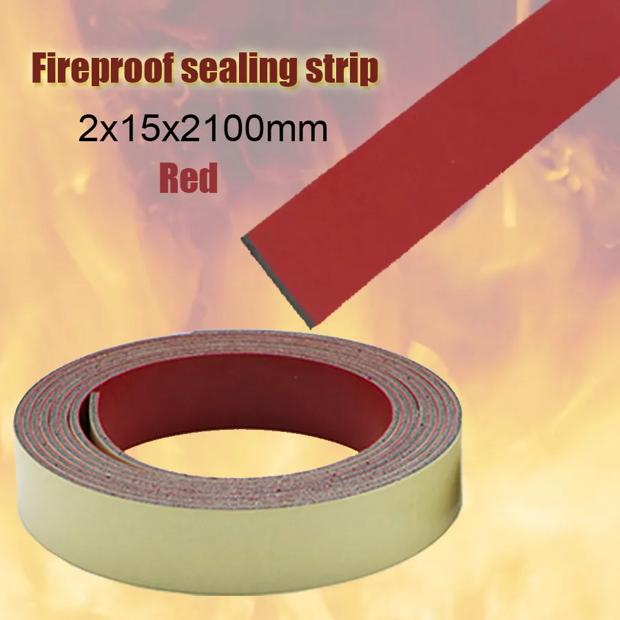 Red15x2mm Self Adhesive Expansion Intumescent Fireproof Sealing Strips ...