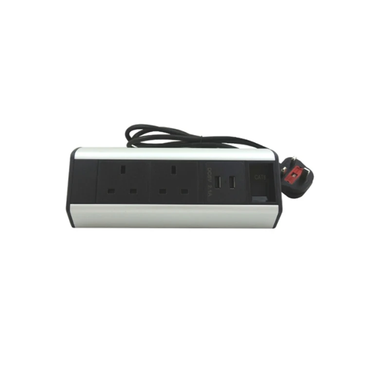 Desktop Table Mounted Power Extension W-3-x Uk Sockets With 2 Meter Iec ...