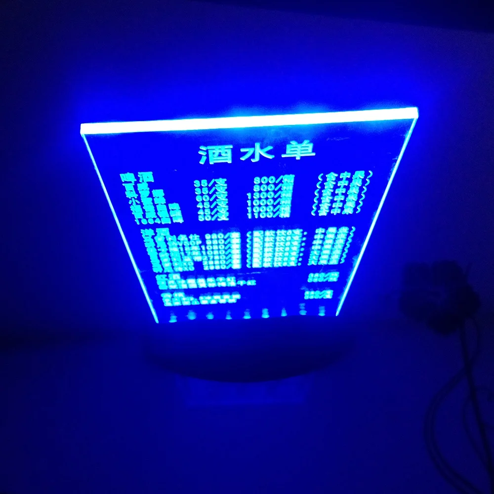 Battery Powered Edge-Lit Acrylic LED Table Tent Menu Sign Holder