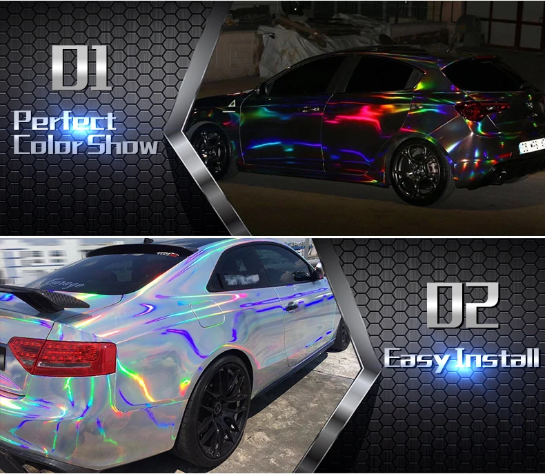 High Reflection Chrome Vinyl Car Wrap Sticker! Carbins Factory Laser ...