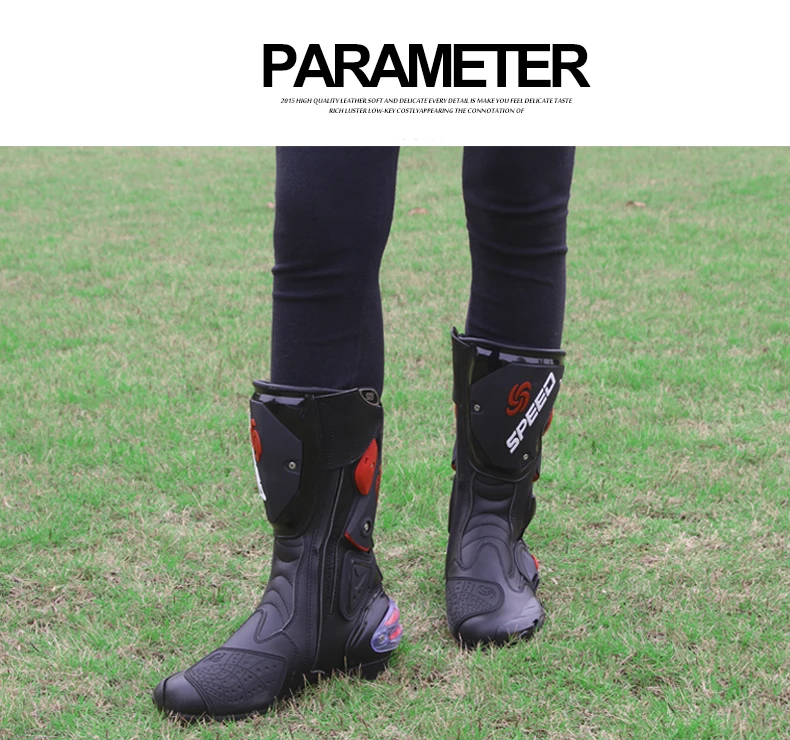 Riding Tribe Microfiber Leather Motorcycle Boots Pro Biker Speed Moto ...