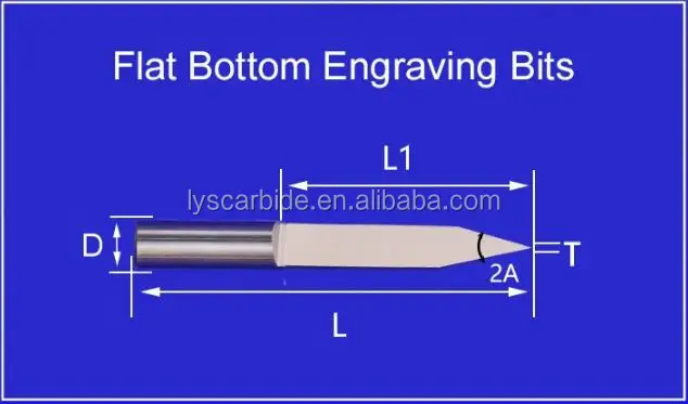 Solid Carbide Cnc Tool Engraving Cutter Bits/flat Bottom Engraving End ...
