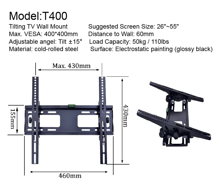Ultra Slim Bracket Tv Wall Mount Crt Tv Bracket For 26 - 55 Inch Lcd ...