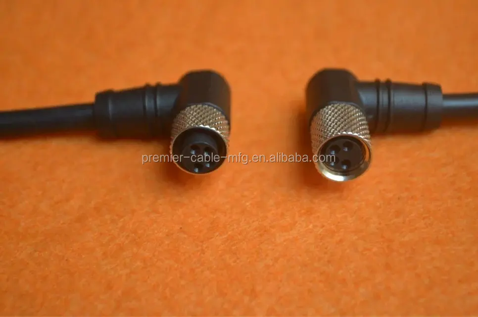 M12 8pin M8 4pin 90 Degree Cable Connector Straight Cable Connector ...