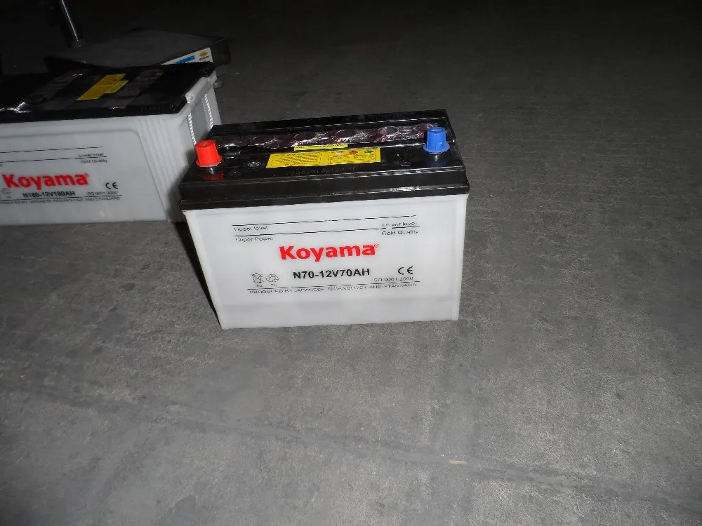 Koyama Quality Rechargeable 12v70ah N70 Lead Acid Dry Charged Car ...