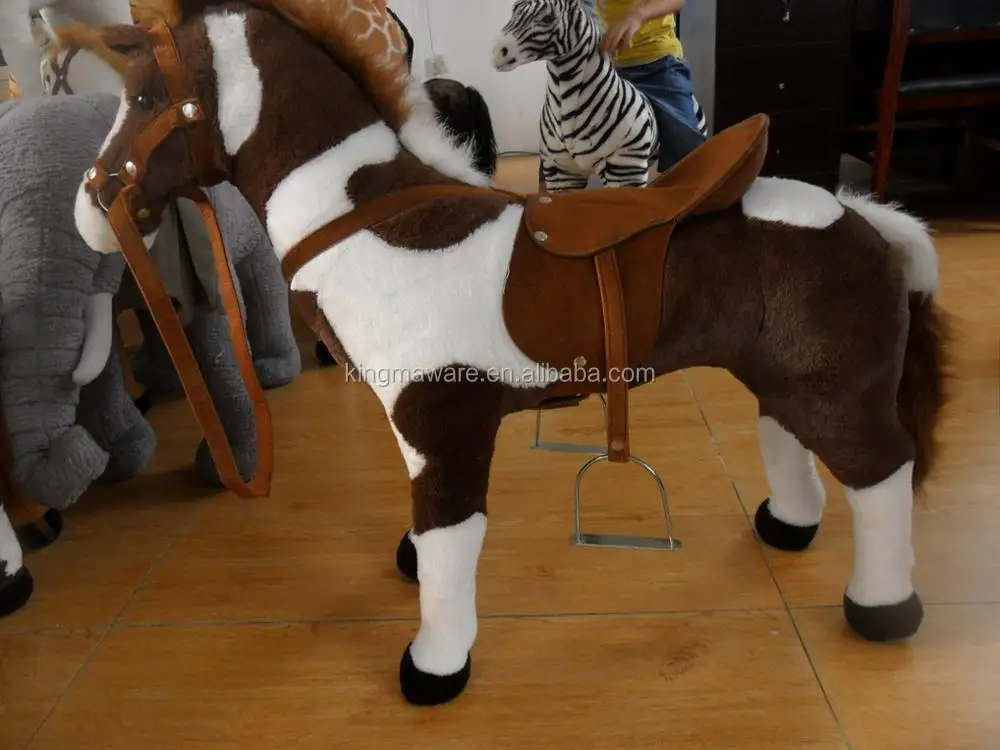 Plush Horse Toy With Saddle /plush Ride On Horse Toys/life Size Plush ...