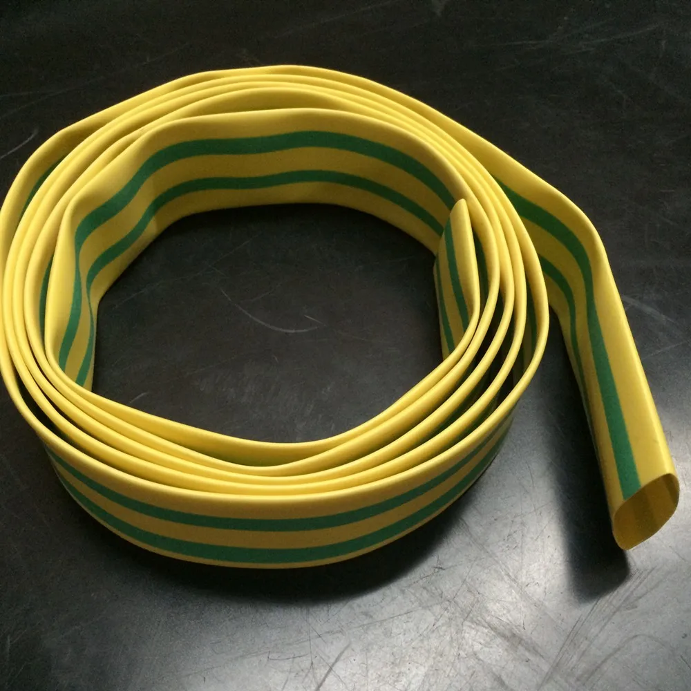 30mm Dia Yellow Green Stripe Heat Shrink Sleeve for Grounding Wire ...
