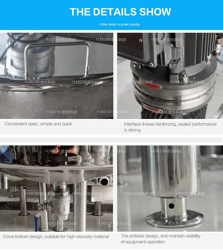 Stainless Steel Vacuum Agitator Mixer Stirrer Homogenizer Blender Food ...