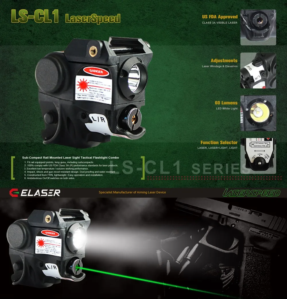 Sub-compact Laser+flashlight/tactical Handgun Mounted Infrared Laser ...