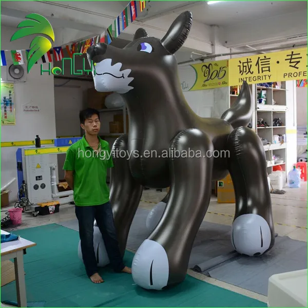 Pvc Material Inflatable Animal Toys/ Inflatable Black Wolf From Hongyi ...