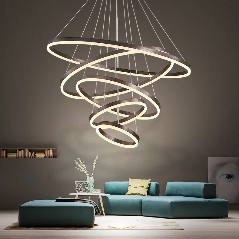 Jylighting Euro Style Led Circle Ring Hanging Light Living Room Pendant ...