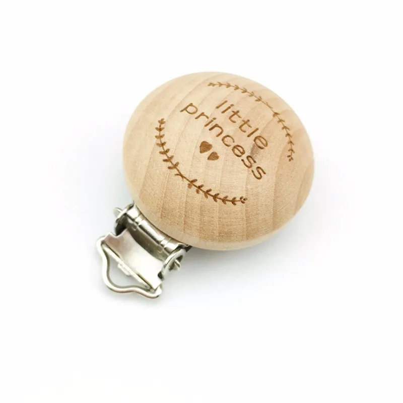 Wooden Round Engrave Custom Logo Diy Accessory Charms Baby Wooden Dummy ...