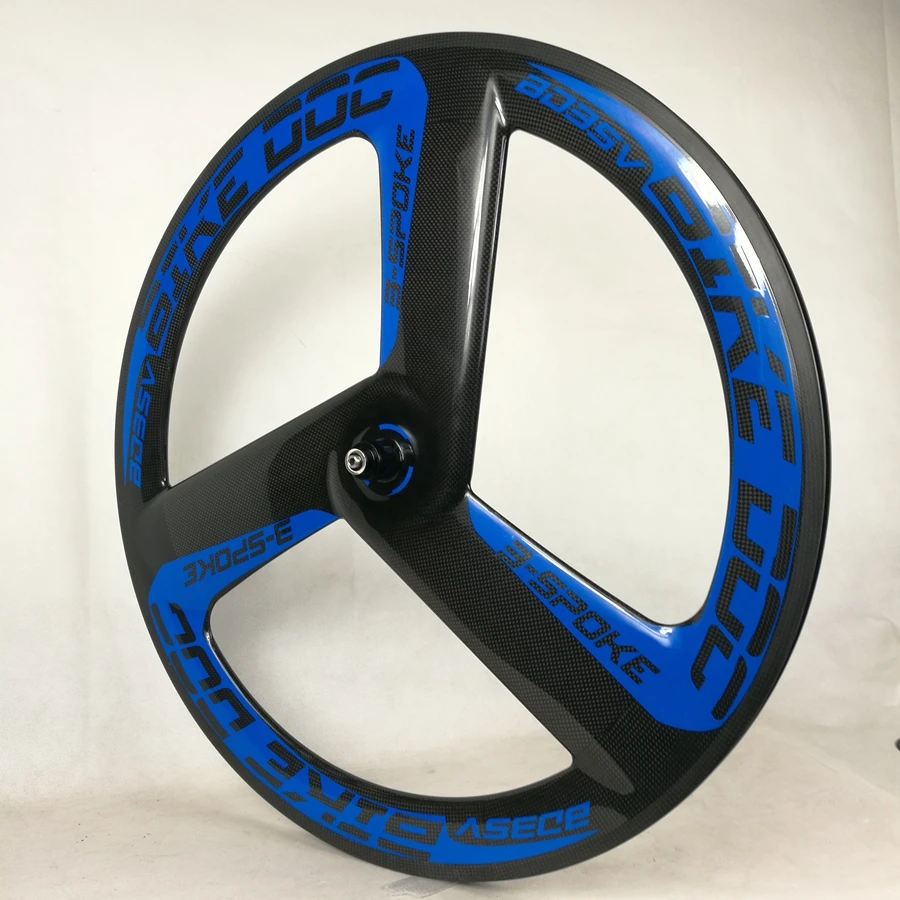 Synergy Blue Color Light Weight Road Carbon 3 Spoke Wheel 700c Bicycle ...