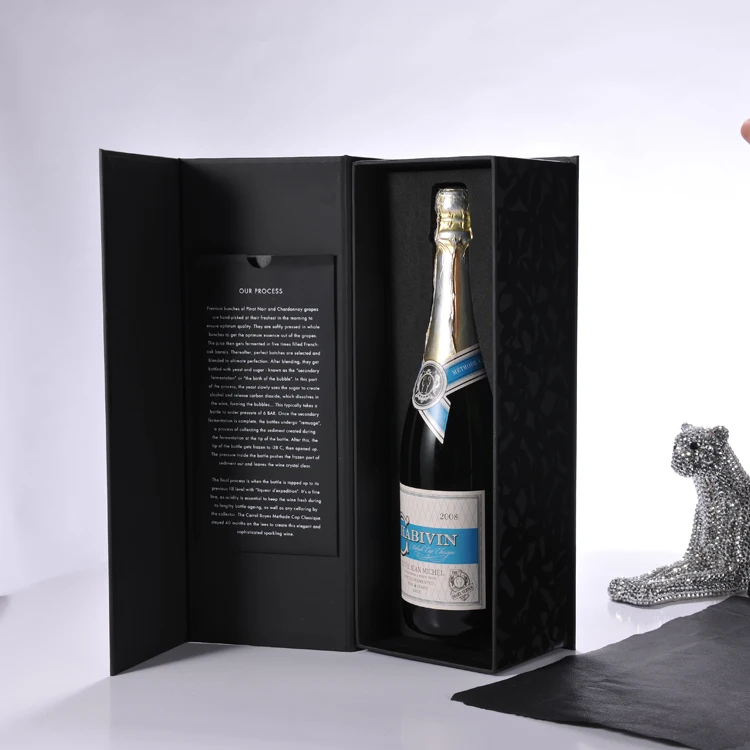 Luxury Champagne Box Wine Bottle Packaging With Spot Uv In Magnetic ...