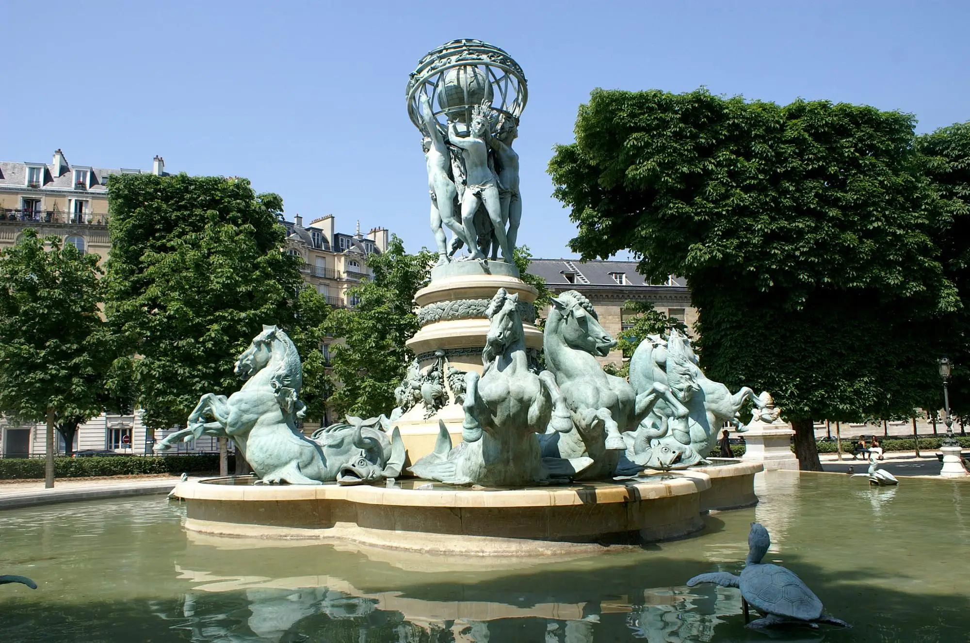 Garden Outdoor Sculptures Running Horses Large Bronze Water Fountain ...